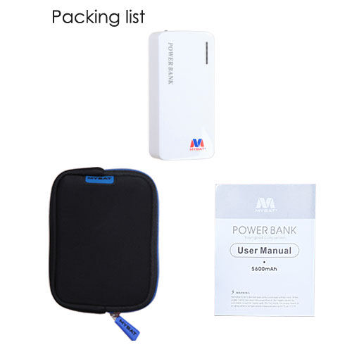 White Li-ion Power Bank (5600 mAh)