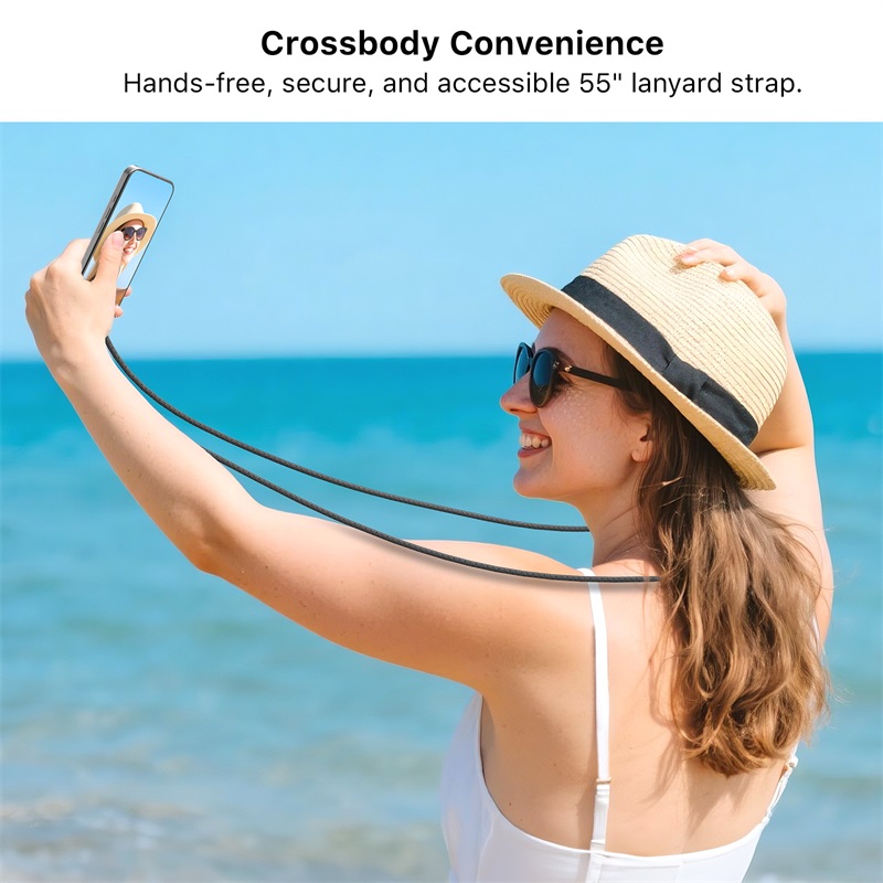 MyBat Tether Crossbody Strap + USB-C Charging Cable - 4FT - Black for ...